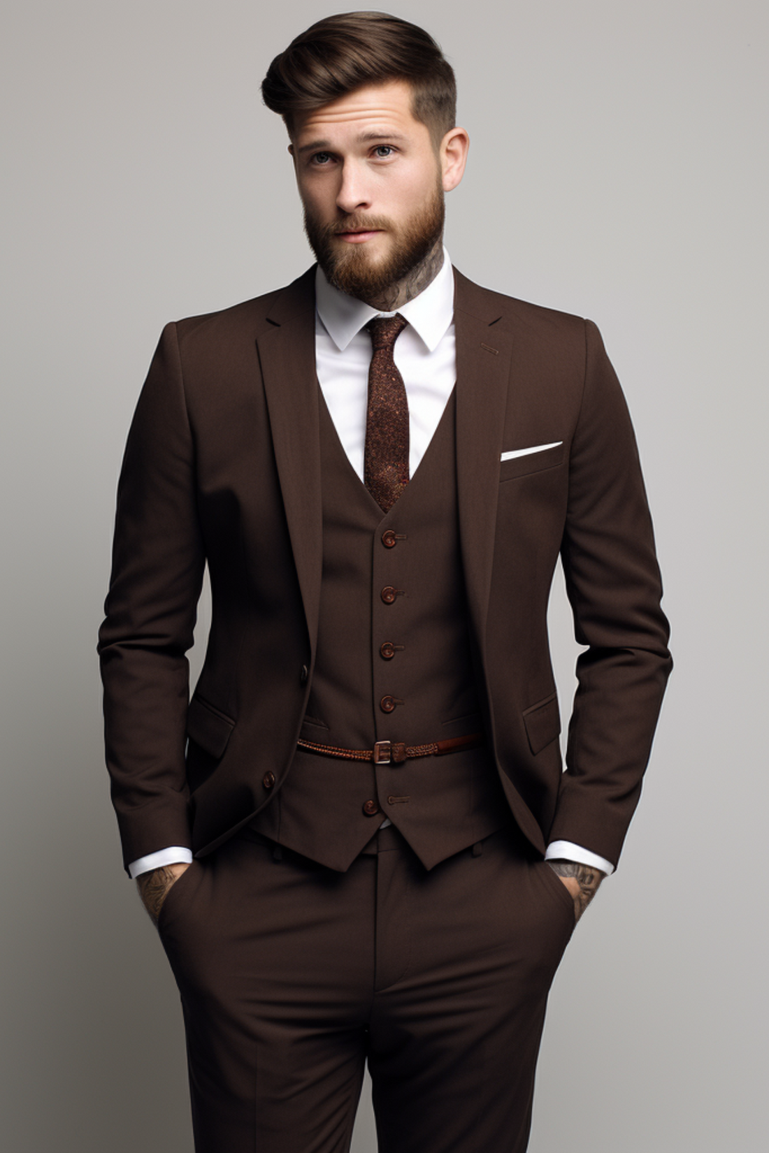 DARK BROWN SUIT 3-PIECE – VARDO