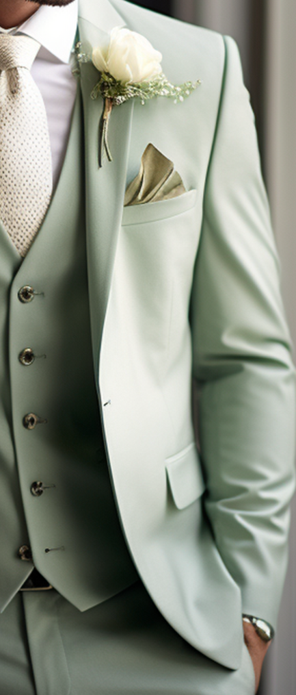 Elegant Sage Green Three-Piece Suit for Men – VARDO