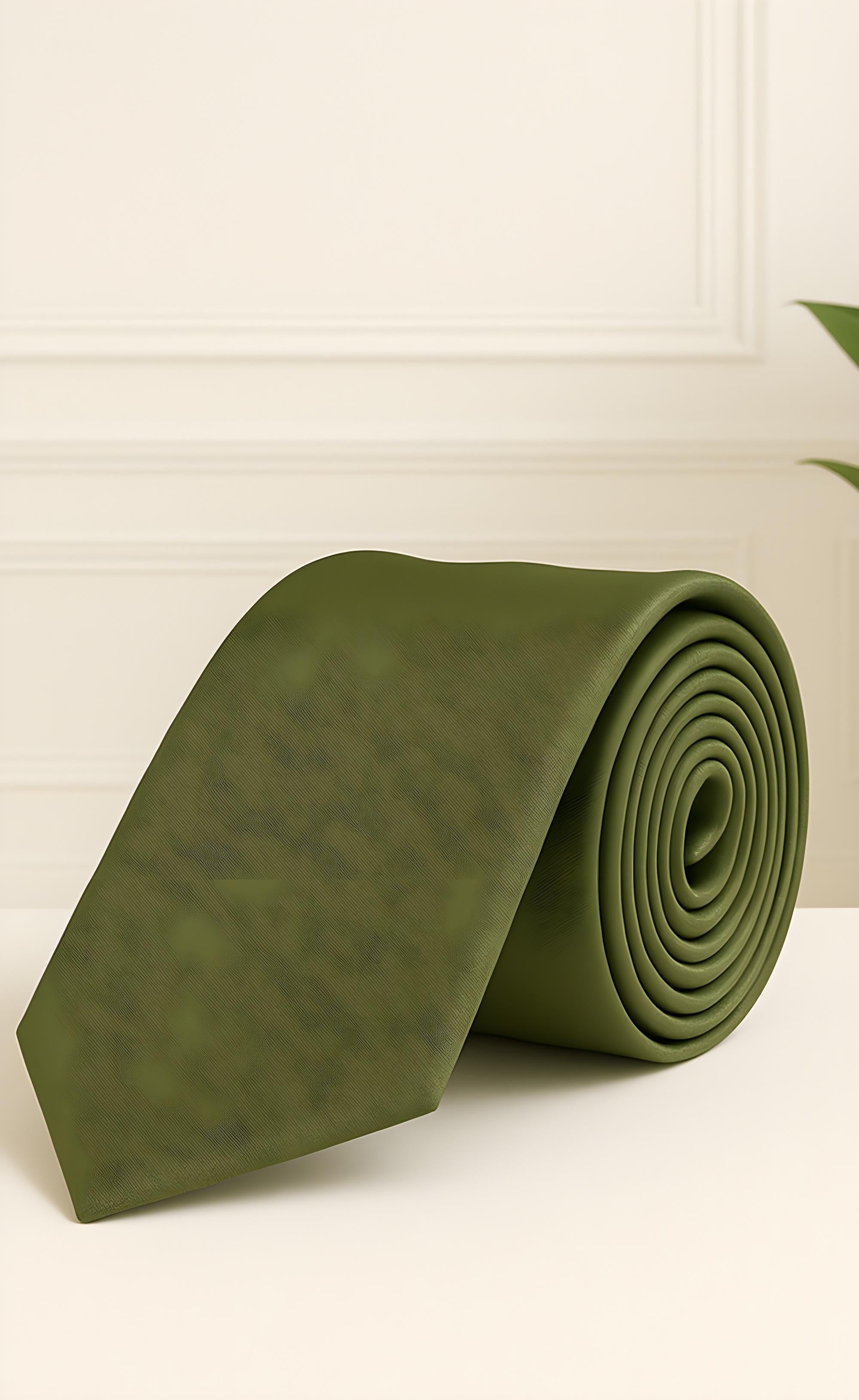 Handmade Khaki Green Tie – Earthy Elegance for Effortless Style – VARDO